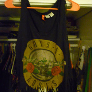 Divided | Tops | Womens 2 Guns N Roses Fringe Black Tank Graphic | Poshmark